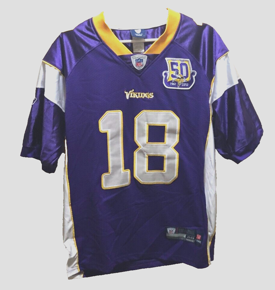 Sydney Rice #18 Minnesota Vikings NFL Patch 50th Purple 1961-2010 NFC ...