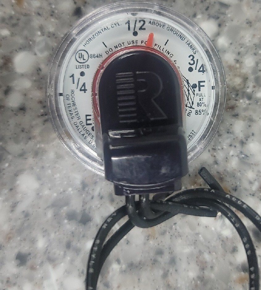 MANCHESTER 5651S02537 SNAP IN PROPANE SIGHT GAUGE DIAL FUEL 90 OHM ...