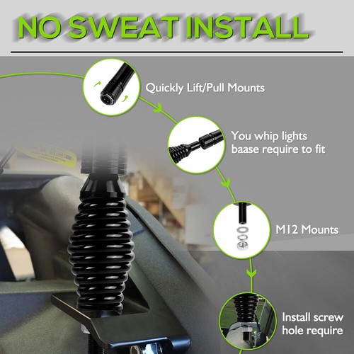 2Pcs RGB LED Whip Light Spring Base Protective Mounting Mount For ...