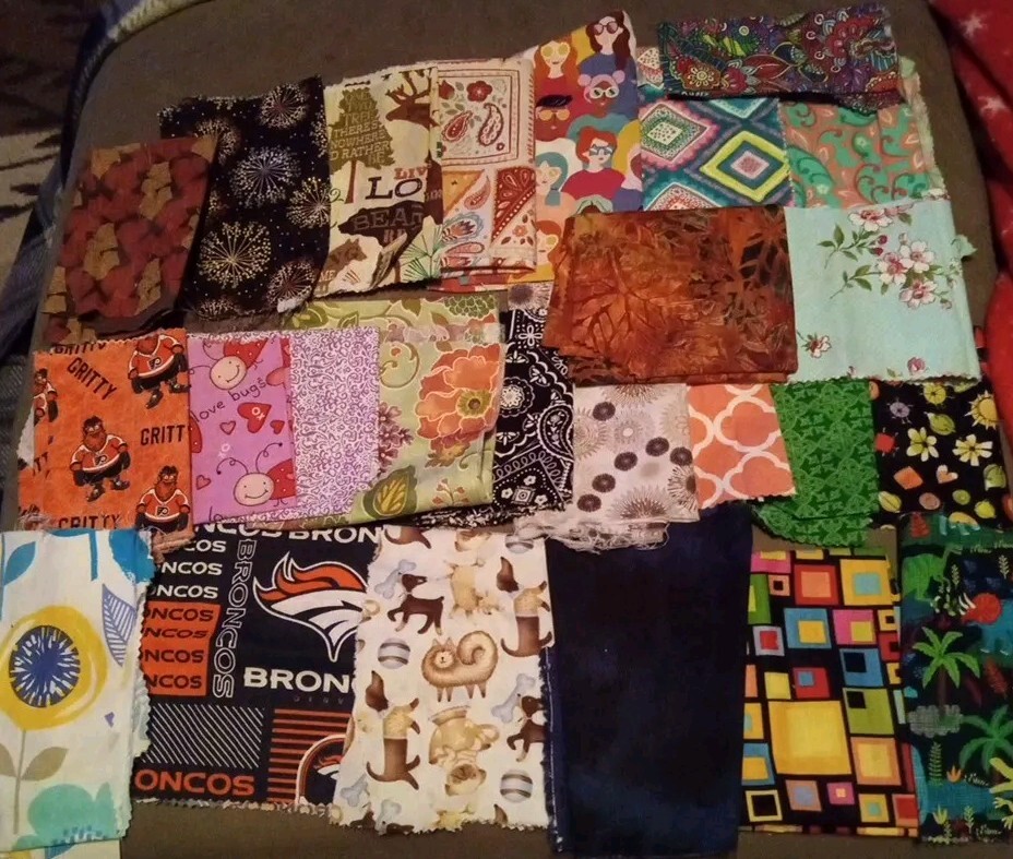 Lot of 25 prints fabrics remnants, scraps quilting | eBay