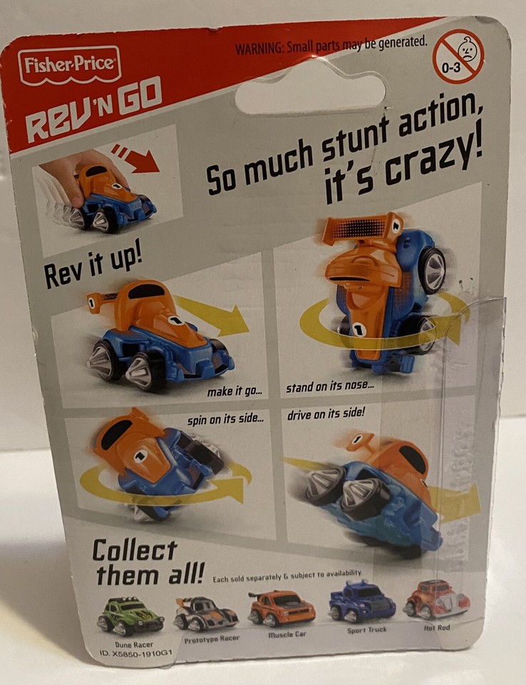 Fisher Price Rev 'N GO Race Car Race Car Ages 3-7 Action Stunts | eBay