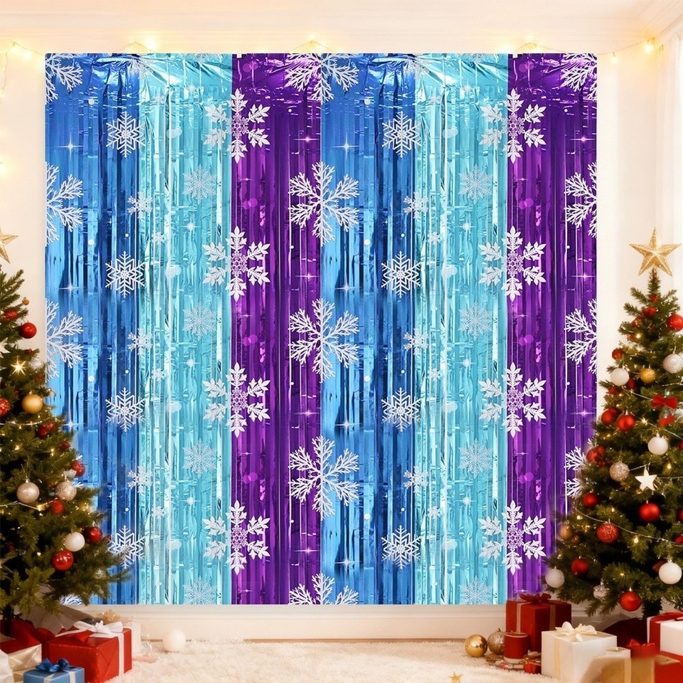 Party Wall Hanging Snowflake Curtain Snowflake Pattern Easy ...
