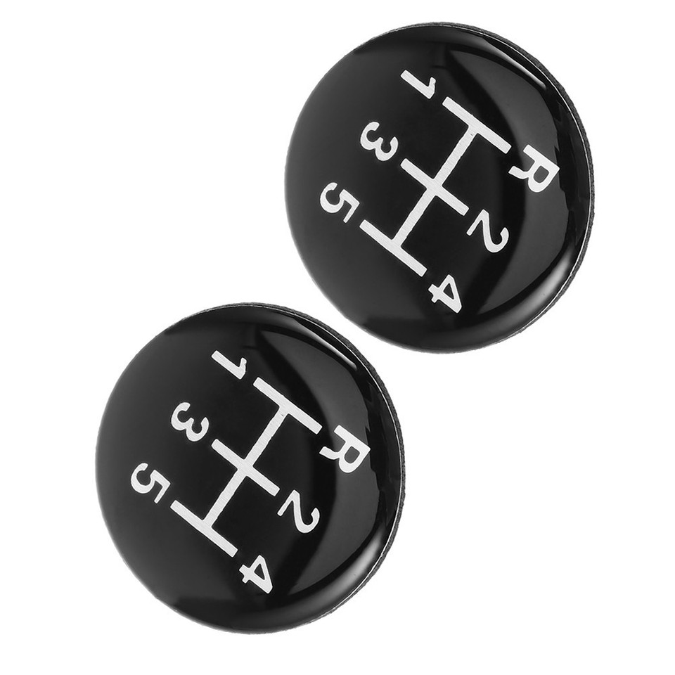 2pcs 5 Speed Gear Shift Knob Patch Manual Car Lever Decals Round Gear ...