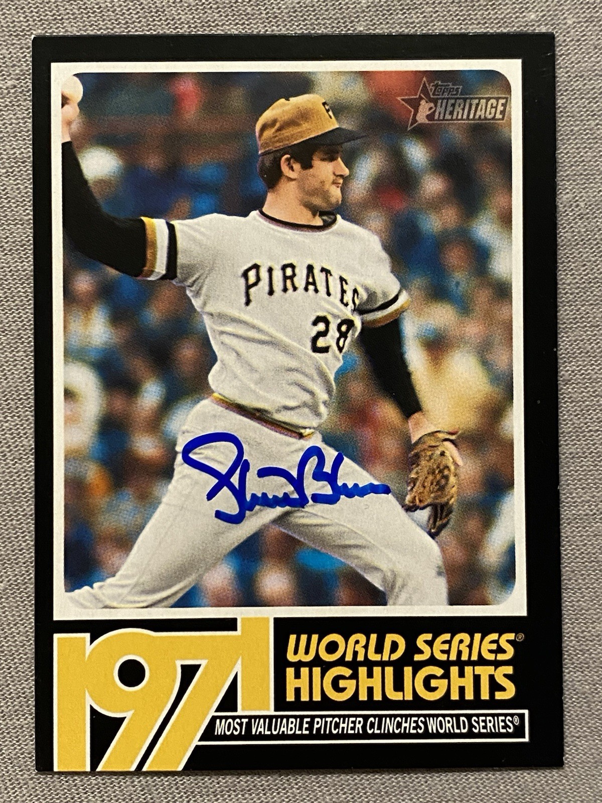 PITTSBURGH PIRATES- STEVE BLASS AUTOGRAPH 2020 TOPPS HERITAGE '71 WS ...