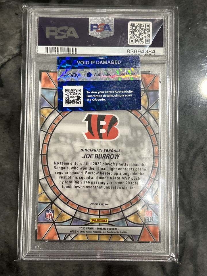 2023 Mosaic Joe Burrow Stained Glass PSA Gem MT 10🔥🔥Beautiful Card ...