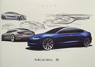 2016 TESLA MODEL 3 (Design) POSTER 24 X 36 INCH | eBay