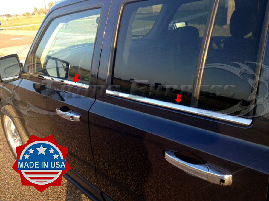 fit:2007-2017 Jeep Patriot 4Pc Chrome Window Sill Trim Stainless Steel ...