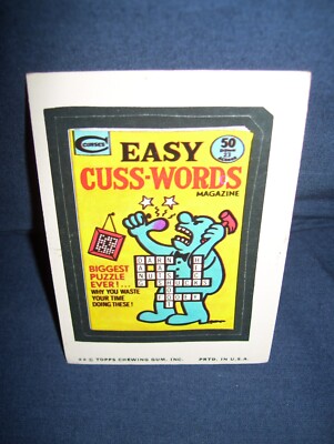 Wacky Packages East Cuss-Words Magazine Sticker Series 11 Tan Back 1974 ...