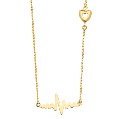 Real 14K Yellow Gold Heart Beat Love Nurse Doctor Valentine Gift ...