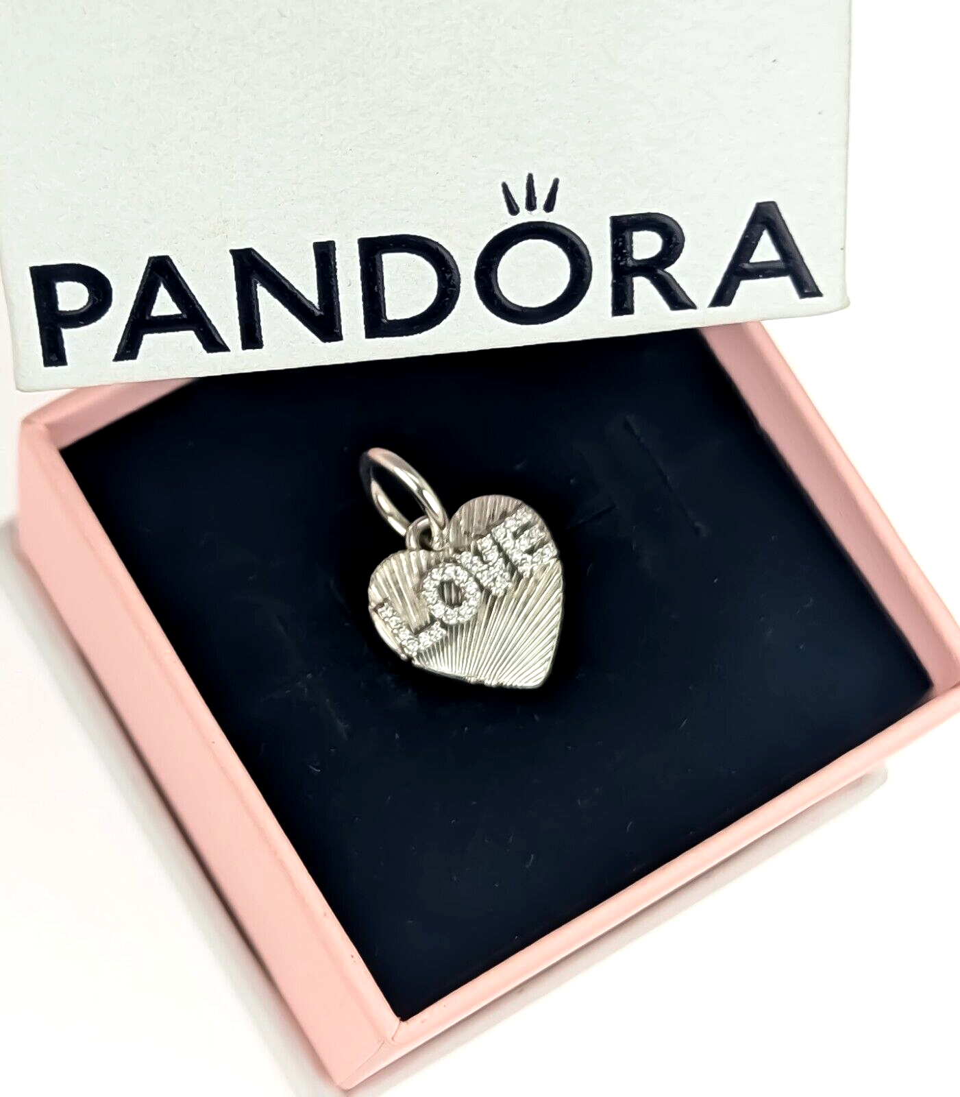 New 100% Authentic PANDORA 925 Ale Engravable Love Heart Dangle Charm ...