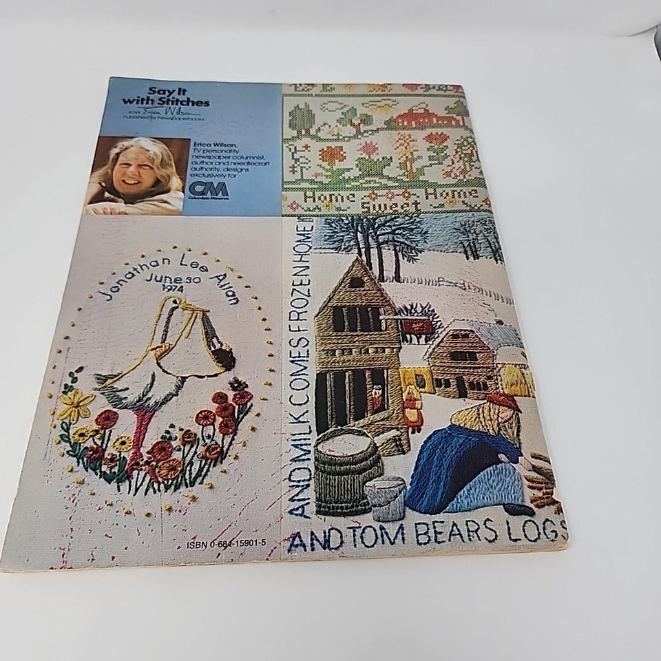 Say It With Stitches Says Erica Wilson Crewel Needlepoint Designs 1977 ...