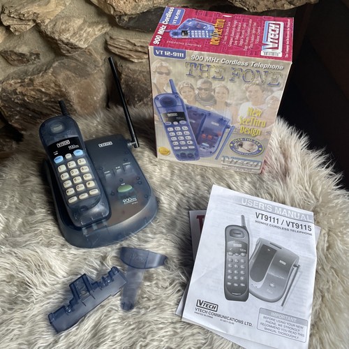 Vtech VT 9111 Cordless Phone 900MHz Blue Translucent Needs Battery cord ...