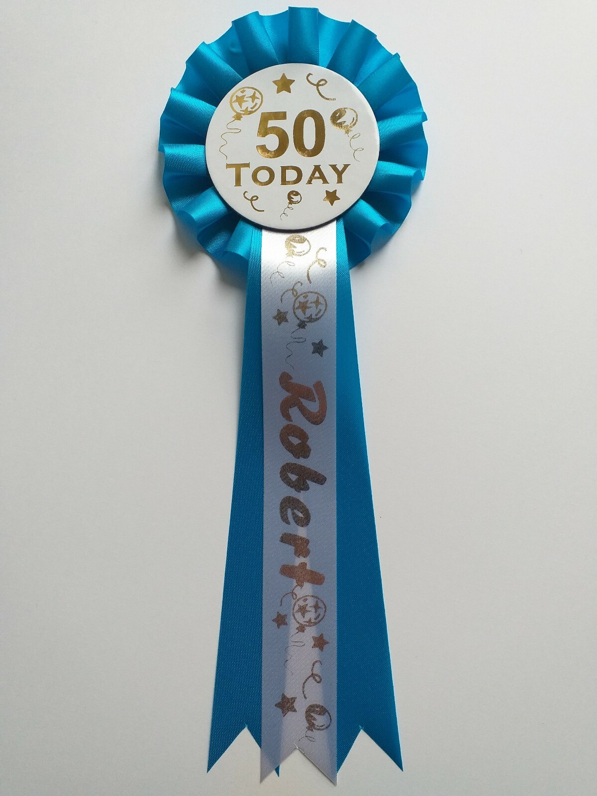 Personalised Birthday Rosette With FREE Tail Name Print 18,21,30 Any ...