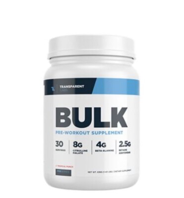 Bulk Pre-Workout Supplements - Tropical Punch (1.55 Lbs. / 30 Servings ...