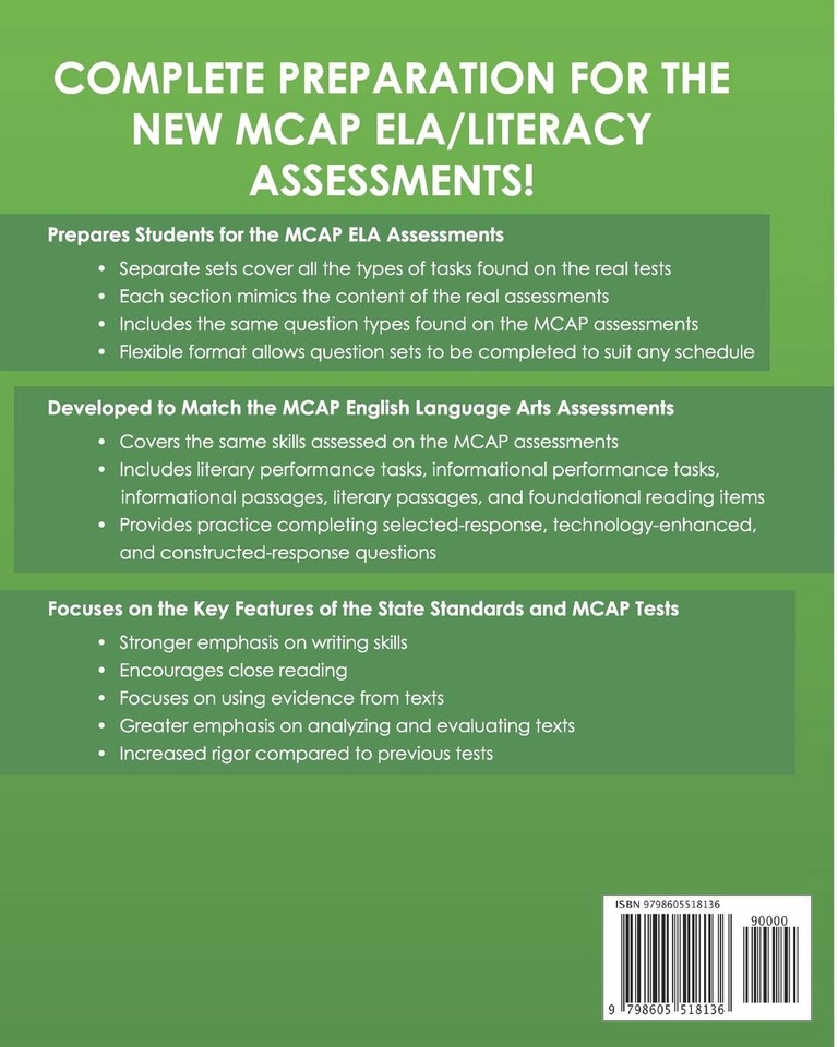 M. Hawas MARYLAND TEST PREP MCAP Practice Test Book English Language ...