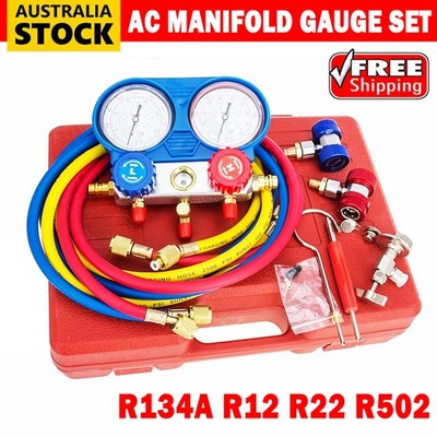 AC Manifold Gauge Sets for R134a R22 R12 Refrigerant w/ 5ft Hose ...