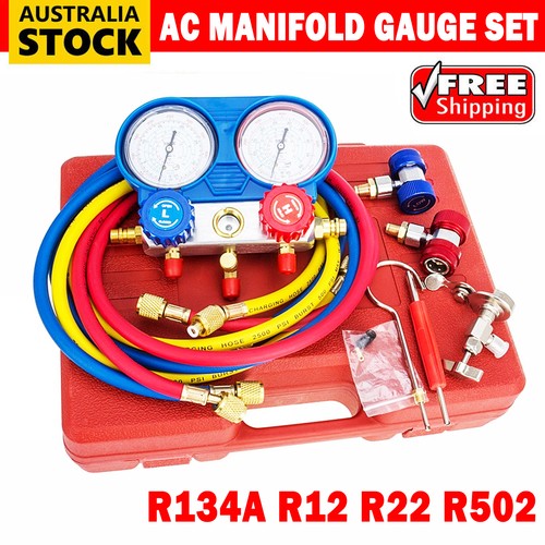 AC Manifold Gauge Sets for R134a R22 R12 Refrigerant w/ 5ft Hose ...