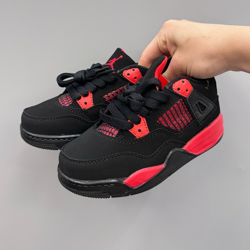 NEW Kids Jordan 4 Retro "Red Thunder" Size US 8C-3Y | eBay