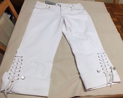 Fancy Cache Women's Cotton White Pans Capri Sz. 12 New/Tags | eBay