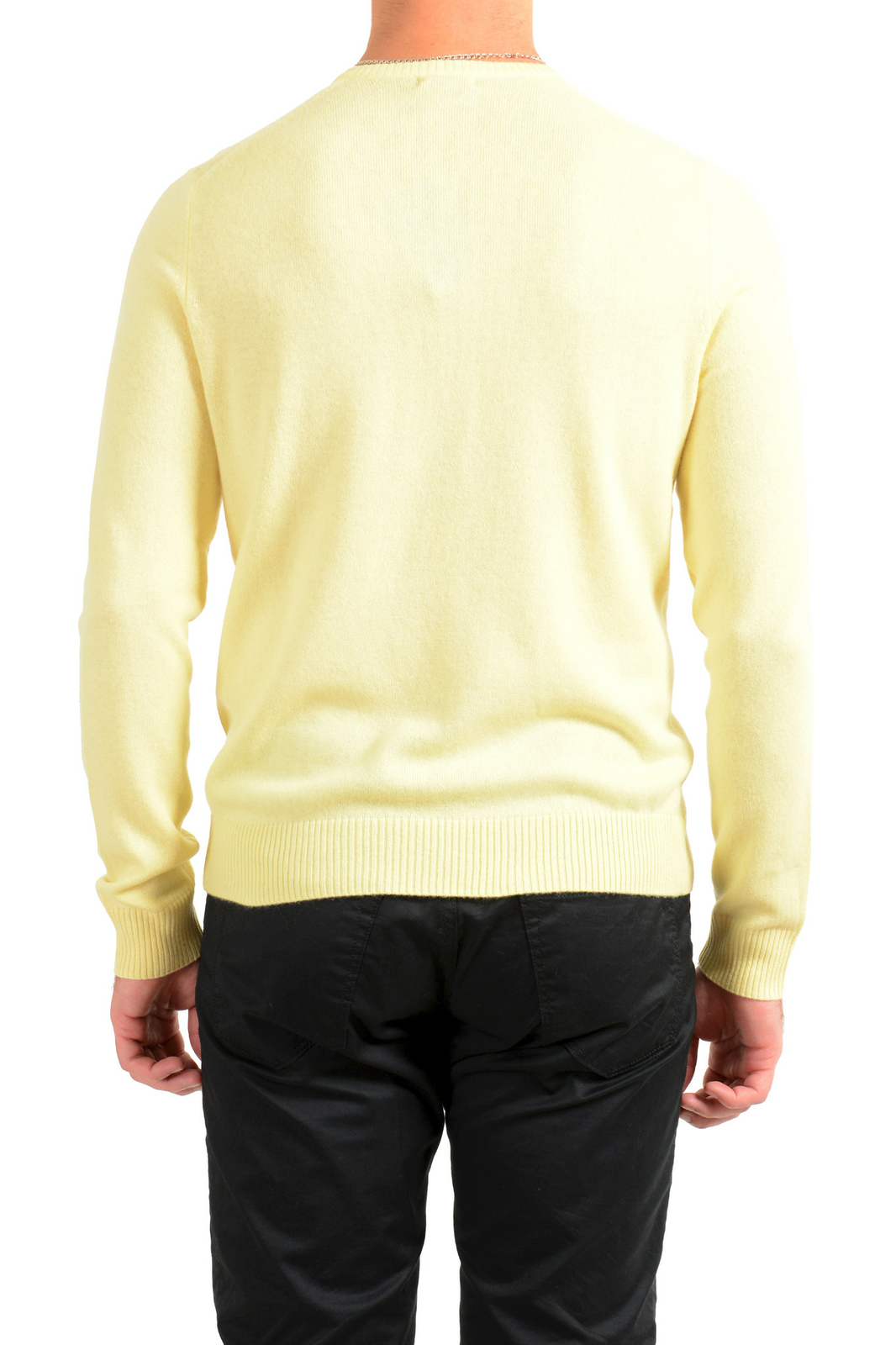 Malo Optimum Men's Yellow Wool Cashmere V-Neck Pullover Sweater | eBay