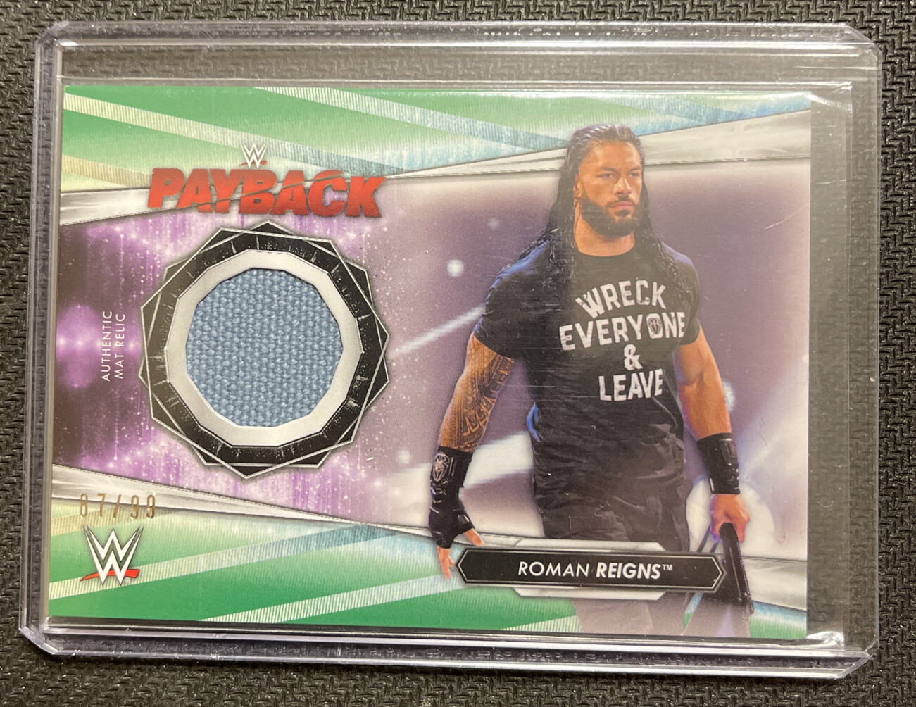 2021 TOPPS WWE GREEN MAT RELIC #MR-ROM ROMAN REIGNS 87/99 PAYBACK | eBay