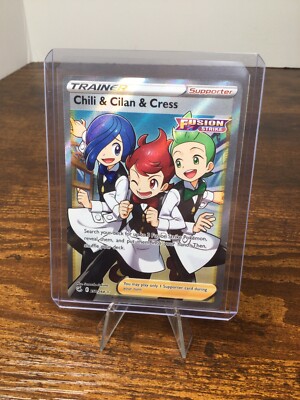 Pokémon TCG Chili & Cilan & Cress (Full Art) Fusion Strike 258/264 Holo ...