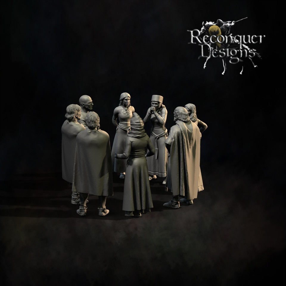 Reconquer Designs Miniatures Medieval Nobles Civilians Villager NPC DnD ...