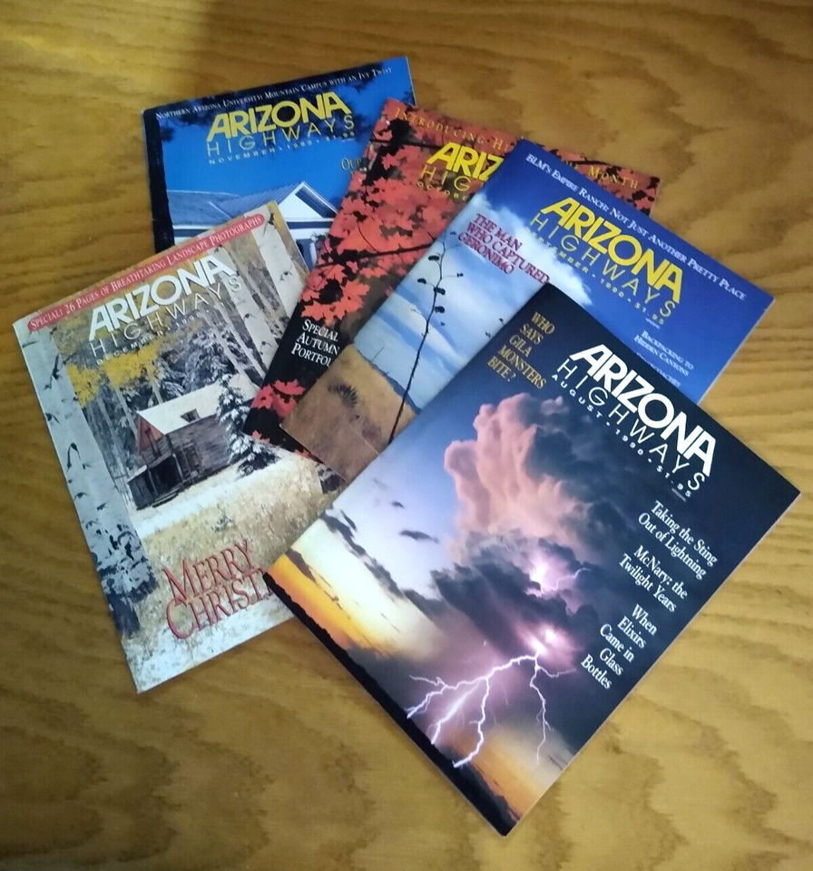 VTG ARIZONA HIGHWAYS MAGAZINES-WITH BINDER- 36 WONDERFUL ISSUES- 1990 ...