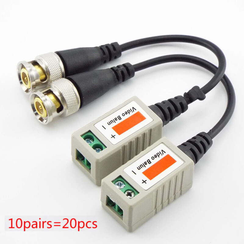 5/10Pair Passive Video Balun BNC Connector Adapter Coaxial Cable for ...