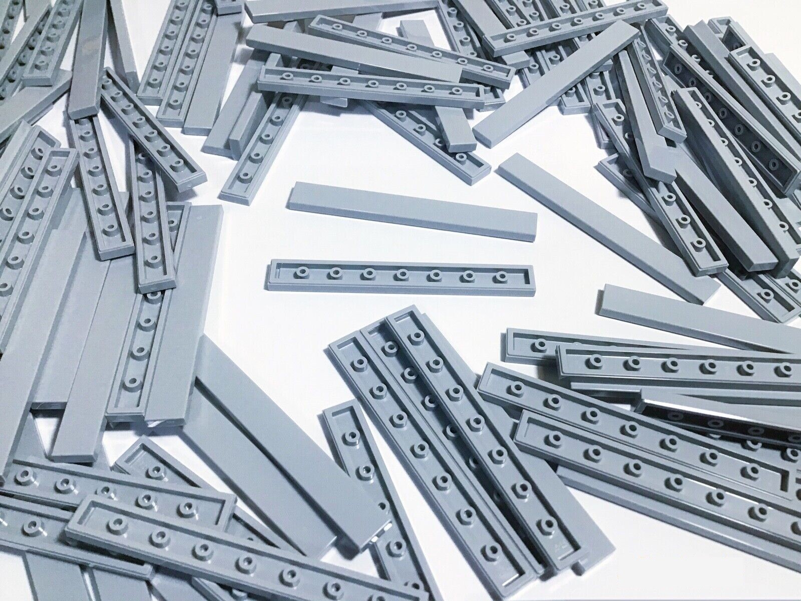 20x New LEGO Light Bluish Gray 1x8 Tile Smooth Tiles 4162/ 40929 Town ...