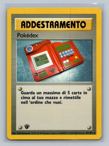 1999 Pokemon Game Base Set Italian 1st Edition #87 Pokedex TCG WOTC ...