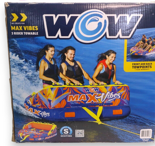 WOW Sports - Max Vibes Inflatable Towable Tube - 1-3 Rider | eBay