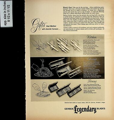 1961 Gerber Legendary Blades Cutting Knives Vintage Print Ad 7833 | eBay