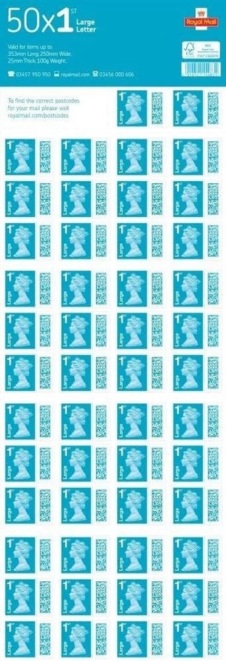 Royal Mail Ltd 50 x 1st Class Large Stamps | eBay