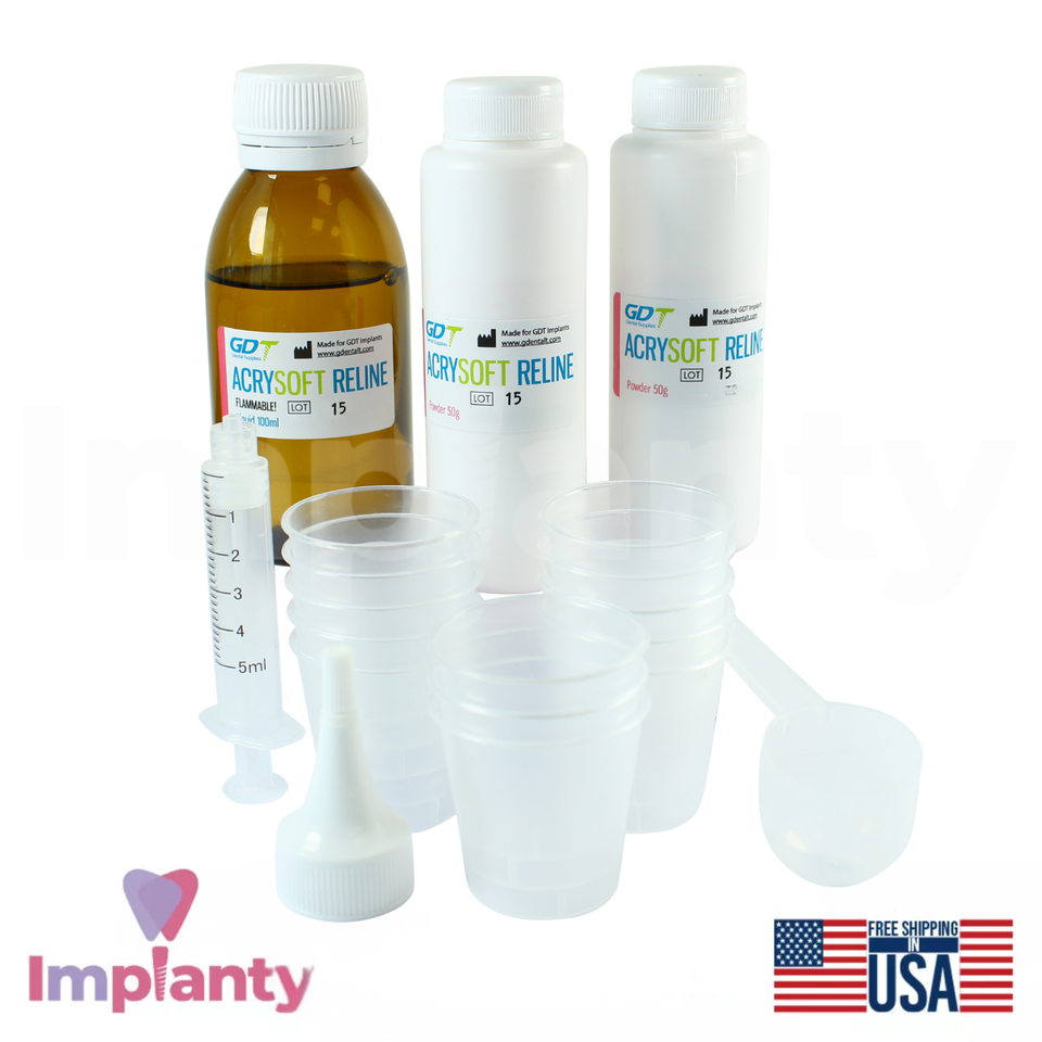 GDT Soft Reline Denture Tissue Conditioner Material Full Kit Dental ...