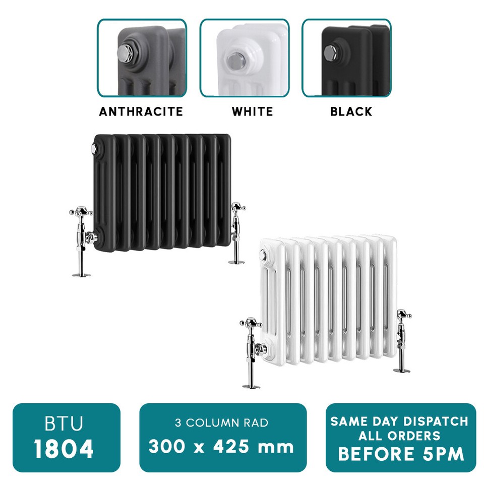 Anthracite White Black Traditional Cast Iron Style Radiator 2 3 4 ...