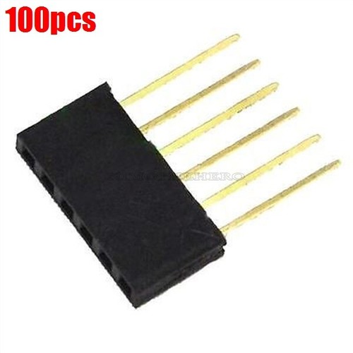100Pcs For Arduino Shield Stackable Female Header Long Legs 6 Pin 2.54 ...
