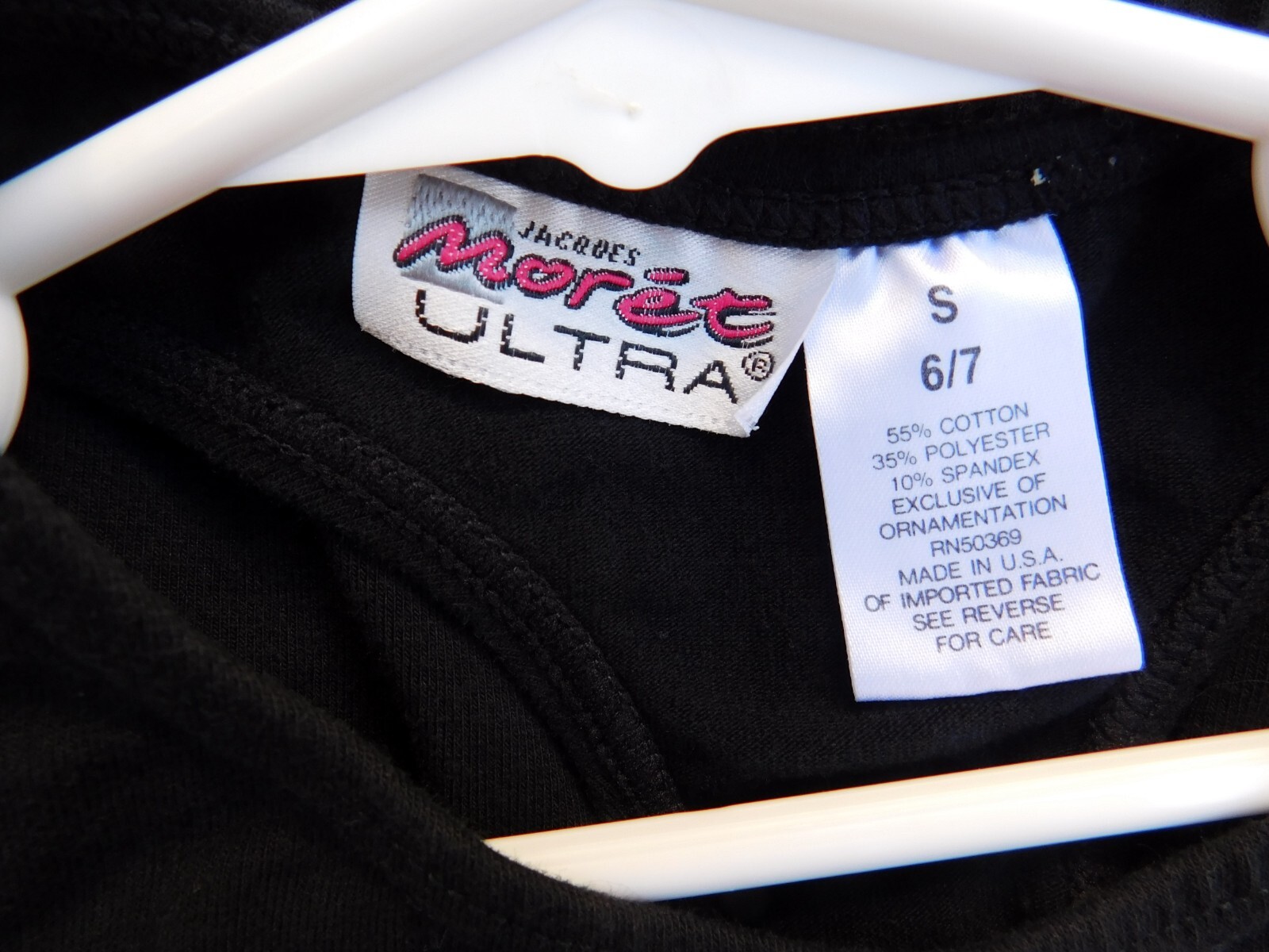 VTG JACQUES MORET Racerback Black Top Small 6/7 Girls Ultra EUC | eBay