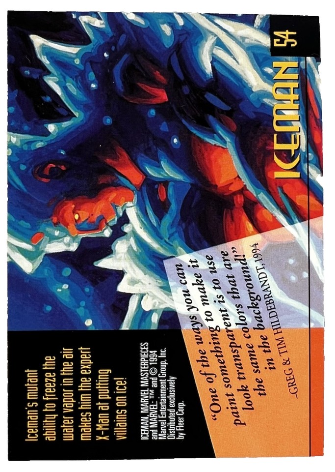 1994 Marvel Masterpieces ICEMAN Card #54 | eBay