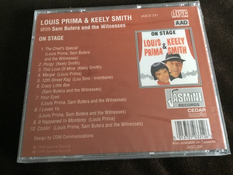 On Stage by Louis Prima & Keely Smith (CD, 1995, Jasmine) 5013727033126 ...