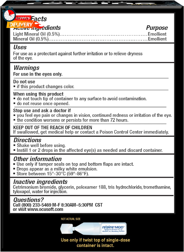 Retaine MGD Ophthalmic Emulsion - Complete Dry Eye Relief - Soothes Red ...