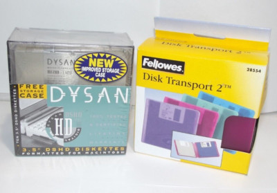 DYSAN MAC 10pk 3.5" DSHD Floppy Diskettes & Fellowes Transport 2, 4 ...