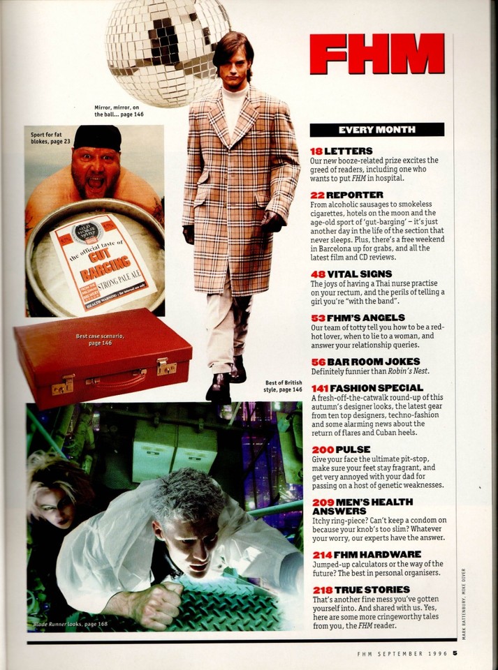 FHM (UK) - September 1996 - Jennifer Aniston, Tyra Banks, Matt LeBlanc ...