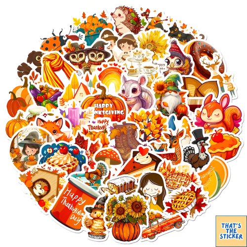 Cute Thanksgiving Stickers 10 Mystery Pack (Self Adhesive) Autumn Fall ...