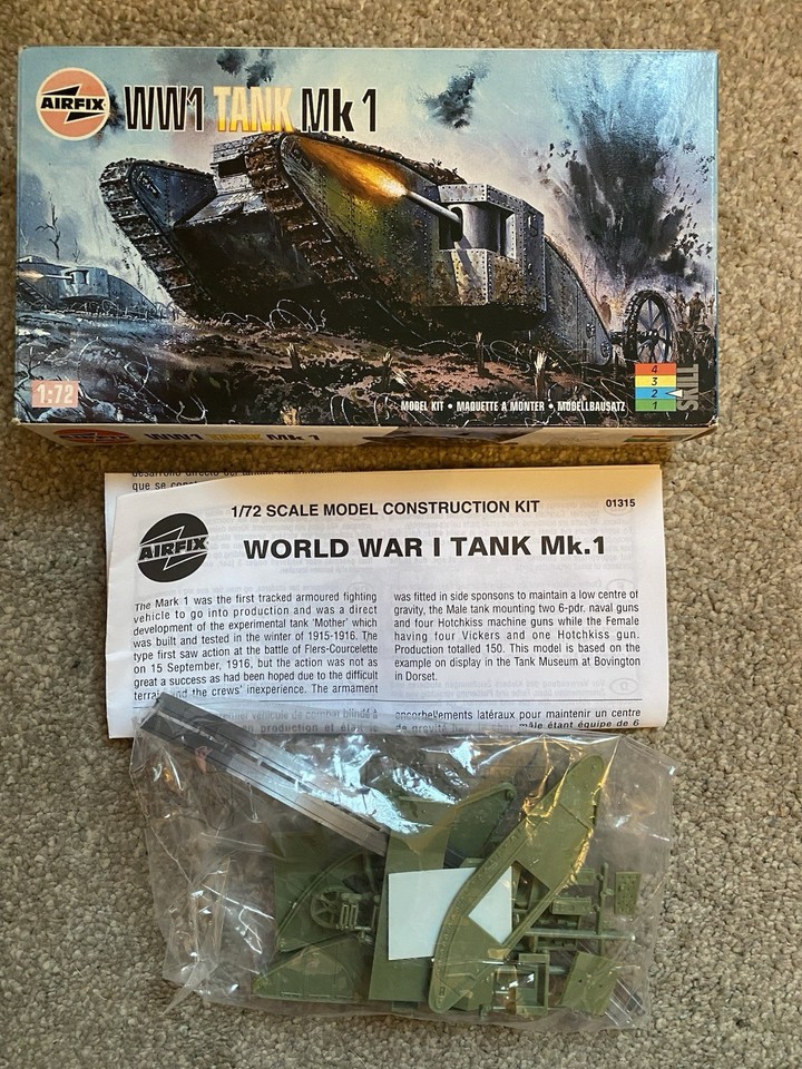 Airfix WW1 Tank Mk1. 1/72 Scale. Plastic Model Kit | eBay UK