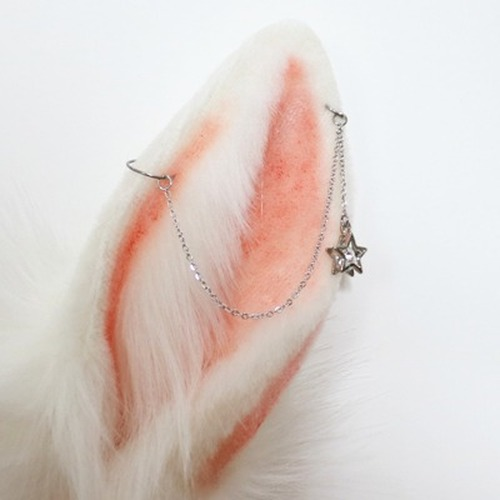 White Rabbit Beast Ear Hair Hoop Headwear Tail Set Cosplay Costume ...