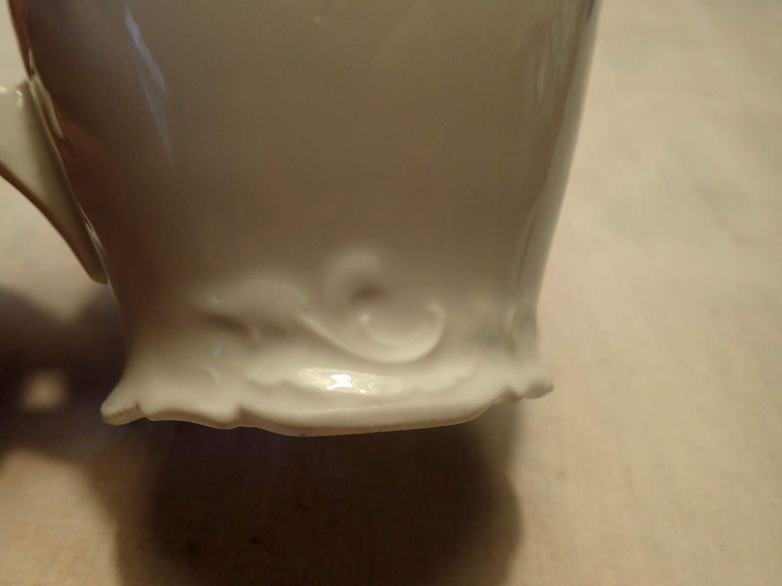 Antique Victorian Porcelain Floral blue peach Mustache Shaving Mug Cup ...