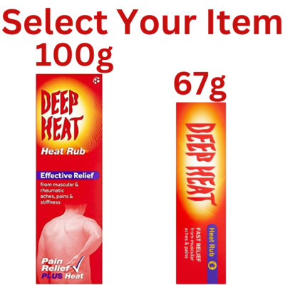 Deep Heat Cream Fast Pain Relief Rub Aches Pains Stiffness Muscle ...