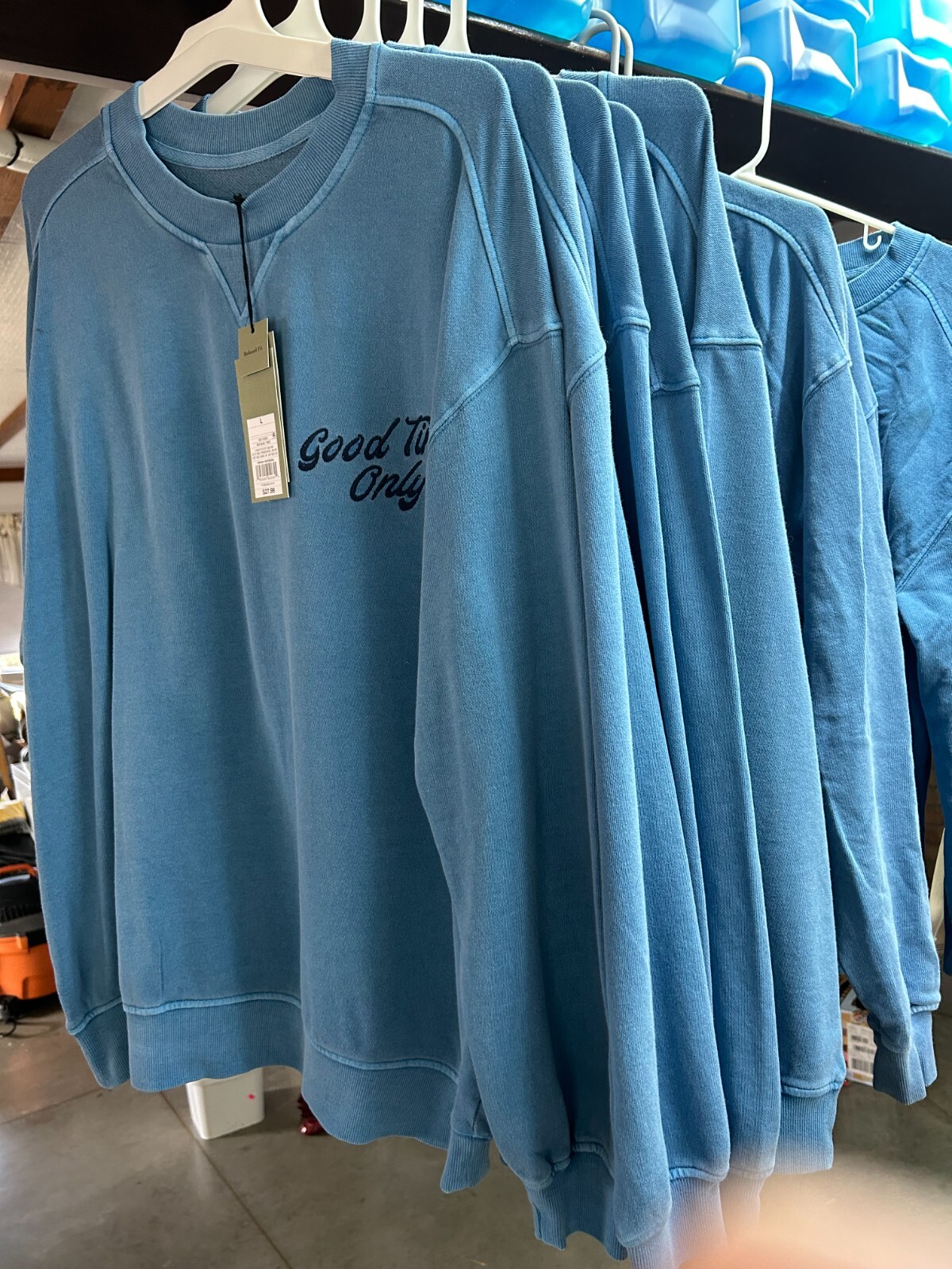 New 9-pack (L) Goodfellow Men's Faded Royal Blue Crew Sweatshirt GOOD ...