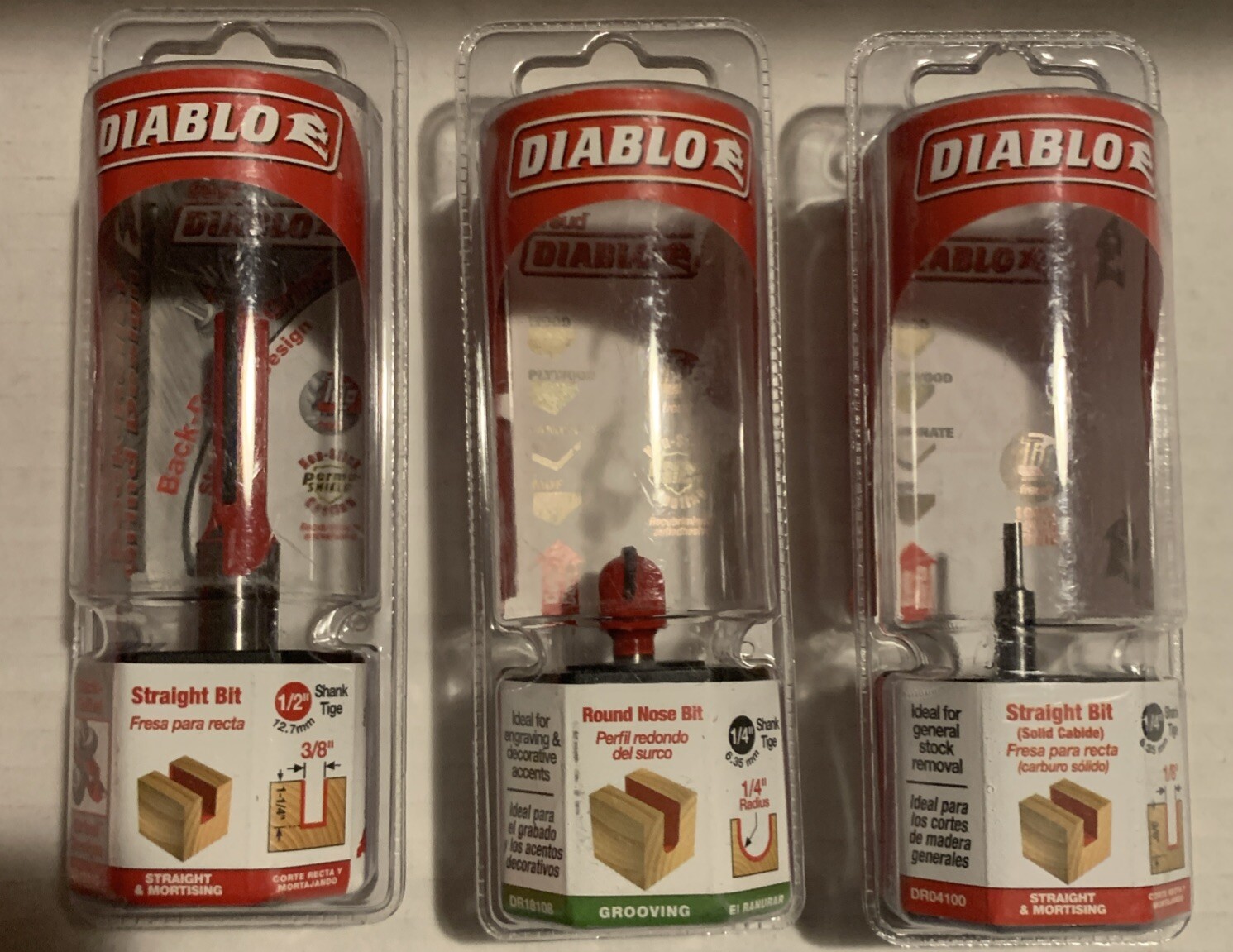 NEW 3 Diablo 2 Straight 1 Round Nose Shank CARBIDE ROUTER BITS | eBay